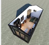 China Luxury 2 Bedroom Prefab Homes 20ft 6x6m Container A Frame House for sale