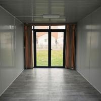 China 20 FT Triangular Roof Container With A Front Blue Glass Curtain Wall for sale