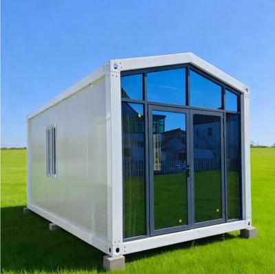China 20 FT Triangular Roof Container With A Front Blue Glass Curtain Wall for sale