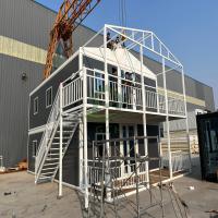 China Two Story A Shape Container House 5950x3000x2800mm with Terrace and Grey Wall Panel for sale