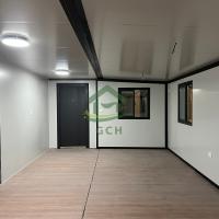 China Kitchen / Bathroom Expandable Container House With Grey Color Panel / White Frame Come for sale