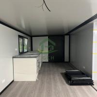 China Expandable Container House Tiny House White Frame And Grey Wall Panel for sale