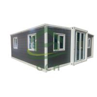 China Kitchen / Bathroom Expandable Container House With Grey Color Panel / White Frame Come for sale