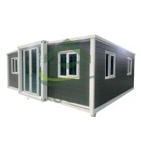 China Kitchen / Bathroom Expandable Container House With Grey Color Panel / White Frame Come for sale