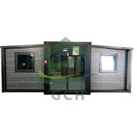 China Brick Color Wall Panel And Black Frame Expandable Container House With Kitchen And Wooden Floor for sale