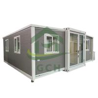 China Expandable Container House Tiny House White Frame And Grey Wall Panel for sale