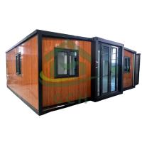 China Expandable Container House 20ft 40ft with Kitchen Wood Floor Brick Color Wall Panel for sale