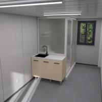 China Heavy Caliber Steel Folding Container House 18m2 Modular Building for Industrial Site Office and Crew Dormitory for sale