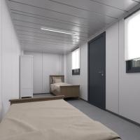 China Heavy Caliber Steel Folding Container House 18m2 Modular Building for Industrial Site Office and Crew Dormitory for sale