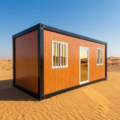 China Wood-Grain Detachable Container House 3x6m 3.0mm Galvanized Steel Frame PU Insulation for Desert for sale