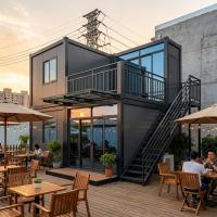 China Anti Corrosion Flat Pack Container House 20ft Heat Insulated Prefab Cabin 18m2 2840mm Height for sale
