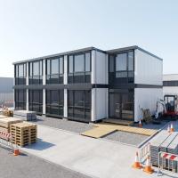 China High End 20ft Detachable Container Office Pod , Prefab Flat Pack Site Office for sale