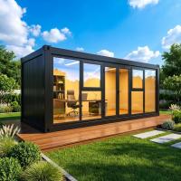 China Eco Friendly Prefabricated Container House , Modular Container Home With A Front Glass Curtain Wall for sale