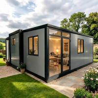 China Rust Proof Expandable Container Home 10FT 20FT 30FT 40FT With Grey Wall Panel / Glass Wall for sale