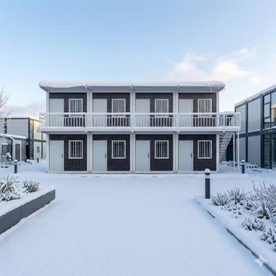 China Bi-Level Modular Hotel 18m² Detachable Steel Frame Resort Cabin with Upper Walkway Balcony for sale
