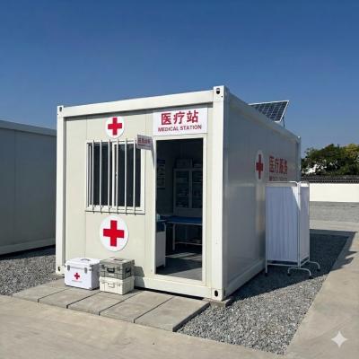 China Civil Defense Emergency Shelter Block 18m² Fire Rated Rock Wool Insulated Modular Suite for Chile for sale