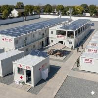 China Civil Defense Emergency Shelter Block 18m² Fire Rated Rock Wool Insulated Modular Suite for Chile for sale