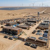 China Detachable Container House 18m² for Solar Wind Farm Prefab Camp Galvanized Steel Frame for sale