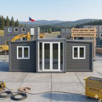 China Heavy Duty Expandable Container Site Office / Labor Cabin Color Customized for sale