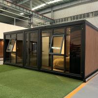 China 10ft Expandable Container House Luxury Folding Villa 20m² with Wood Grain Metal Cladding for sale