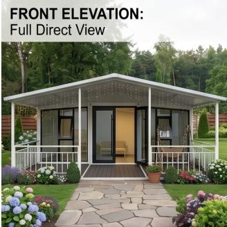 China 20ft Gable Roof Expandable Container Home 38.2sqm with Full View Balcony Terrace for sale