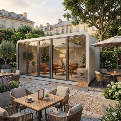 China Premium 20ft Portable Apple Cabin Studio Lounge 2250mm Wide Luxury Holiday Park Prefab Pod for sale