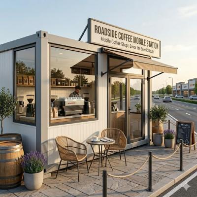 China Commercial Flat Pack Container House Detachable Portable Concession Retail Kiosk for sale