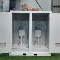 China Commercial Twin Toilet Pod 2000x1100x2300mm Galvanized Steel Anti Rust Shell with Crane Lift Anchors for sale
