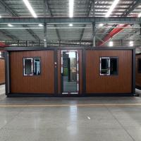China Rustic Timber Grain Expandable Villa 38.2-74.8 sqm Prefab Modular Home for sale