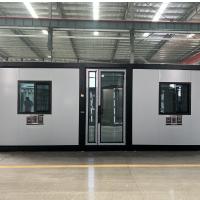 China Modernist Obsidian Gray 20ft Expandable Container House 38.2m² with Broken Bridge Aluminum Glass Door for sale