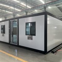 China Modernist Obsidian Gray 20ft Expandable Container House 38.2m² with Broken Bridge Aluminum Glass Door for sale