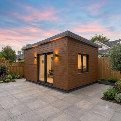 China 20ft Flat Pack Container House 3x6m Eco Walnut Wood Grain ADU Luxury Prefab Granny Flat for sale