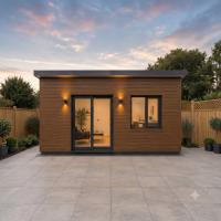 China 20ft Flat Pack Container House 3x6m Eco Walnut Wood Grain ADU Luxury Prefab Granny Flat for sale