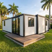 China 30FT Suburban Estate Expandable Container House – Textured White Block Edition for sale