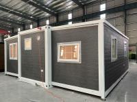 China 20FT Modern Studio Expandable Container House – Charcoal Grid-Glass Edition for sale