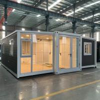 China 20FT Modern Studio Expandable Container House – Charcoal Grid-Glass Edition for sale