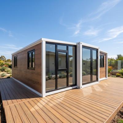 China 20ft Expandable Container House for Brazil Eco-Resorts - Modern Wood & Black Finish for sale
