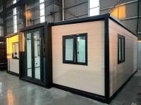 China 20ft Expandable Container House for Peru Coastal Lodges - Sleek Tan & Black for sale