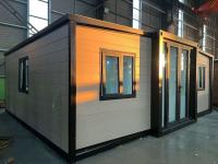 China 20ft Expandable Container House for Peru Coastal Lodges - Sleek Tan & Black for sale