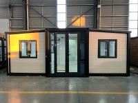 China 20ft Expandable Container House for Peru Coastal Lodges - Sleek Tan & Black for sale