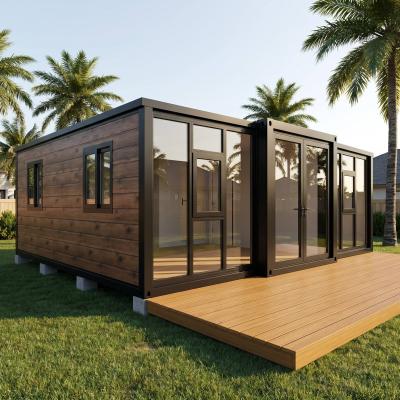 China 20ft Expandable Container House for Florida Vacation Rentals - Tropical Wood & Glass for sale