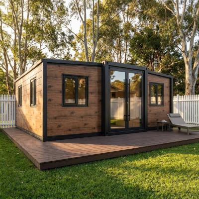 China 20ft Expandable Container House for Canadian Woodland Retreats - Rich Timber Finish for sale