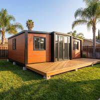 China 20ft Expandable Container House for California Premium ADUs - Smooth Amber Finish for sale