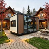 China Apple Cabin Streamlined Curved Prefab Pod Q355B Galvanized Steel Frame Panoramic Low-E Glass Insulated Soundproof Design for sale