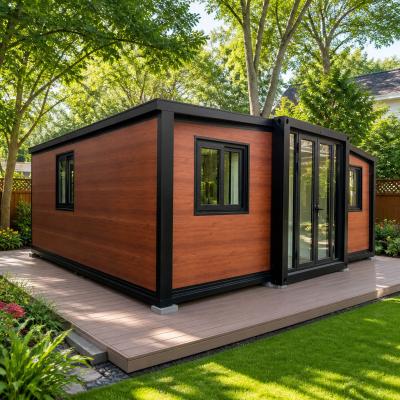 China 20ft Expandable Container House for UK Garden Annexes - Deep Mahogany Finish for sale