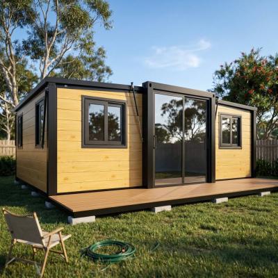 China 20ft Expandable Container House for California ADUs - Blonde Timber Finish for sale