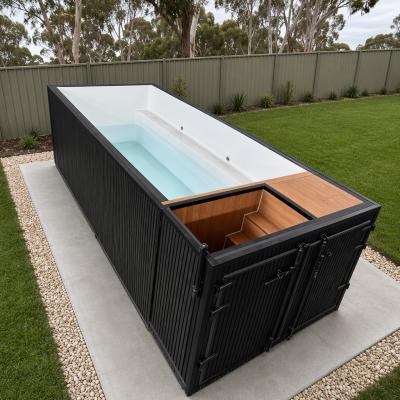 China Premium 20FT Shipping Container Swimming Pool Above Ground Pool Kits Global House for sale