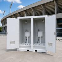 China Commercial Twin Toilet Pod 2000x1100x2300mm Galvanized Steel Anti Rust Shell with Crane Lift Anchors for sale