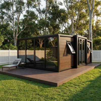 China 20ft Expandable Container House for French Vineyard Estates - Panoramic Dark Wood for sale