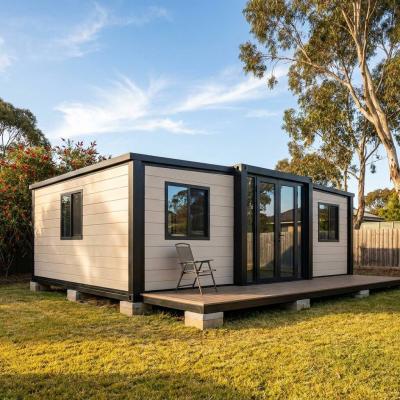 China 20ft Expandable Container House for German Suburban Annexes - Cream & Black Modernism for sale